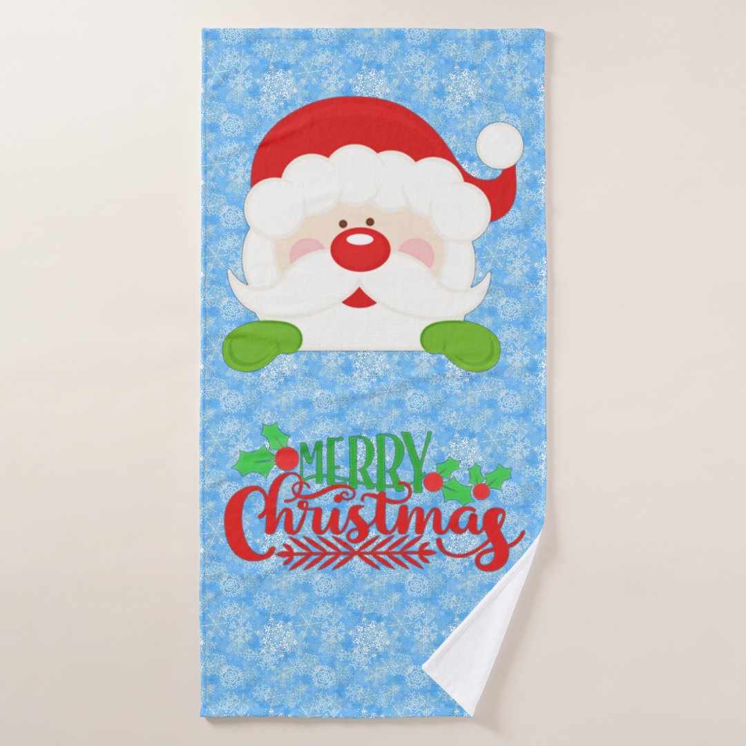 Merry Christmas Santa Bath Towel Set | Zazzle