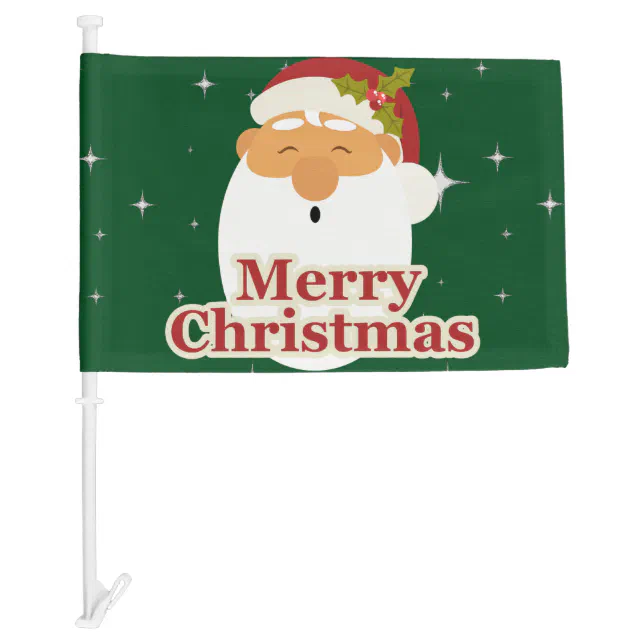 Merry Christmas Santa Claus Car Flag | Zazzle