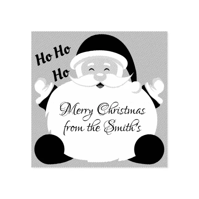 Merry Christmas Santa Claus HO HO HO Rubber Stamp | Zazzle