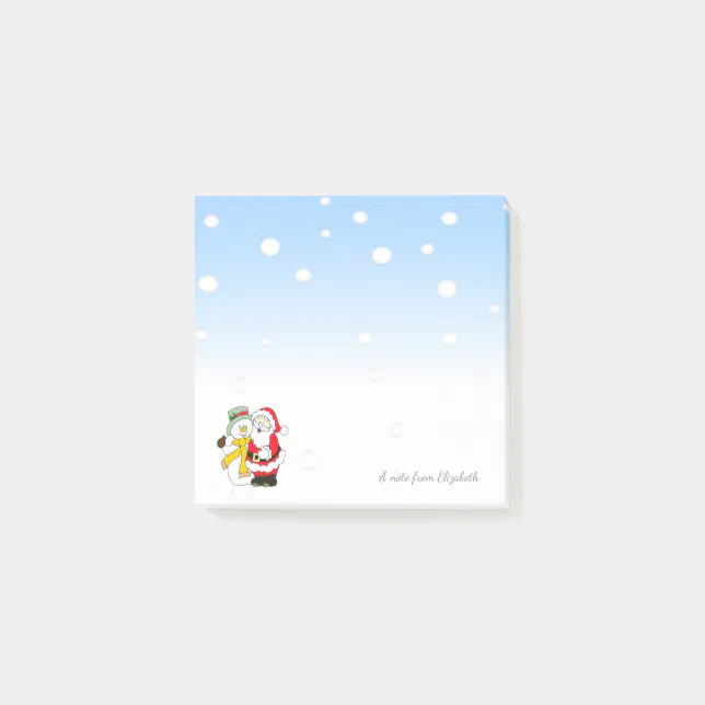 Merry Christmas,Santa Claus ,Snowman -Personalized Post-it Notes | Zazzle
