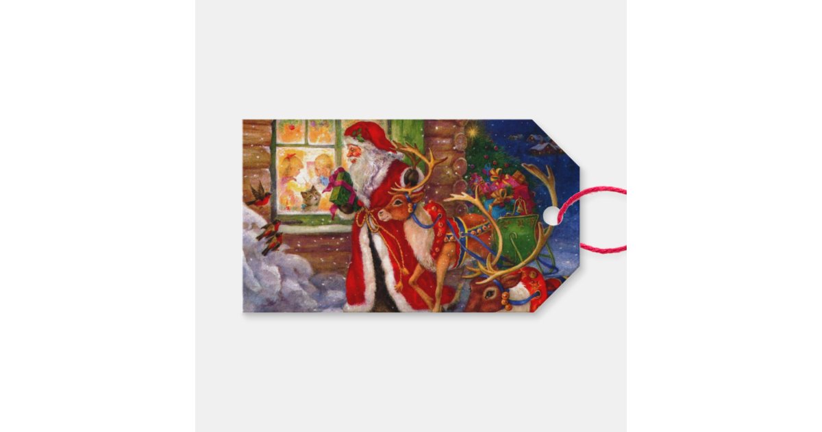 Merry Christmas Santa Gift Tags | Zazzle