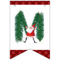 Merry Christmas Santa Pine Needles - Bunting Flags | Zazzle