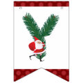 Merry Christmas Santa Pine Needles - Bunting Flags | Zazzle