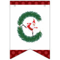 Merry Christmas Santa Pine Needles - Bunting Flags | Zazzle