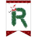 Merry Christmas Santa Pine Needles - Bunting Flags | Zazzle