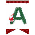 Merry Christmas Santa Pine Needles - Bunting Flags | Zazzle