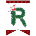 Merry Christmas Santa Pine Needles - Bunting Flags | Zazzle