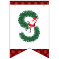 Merry Christmas Santa Pine Needles - Bunting Flags | Zazzle