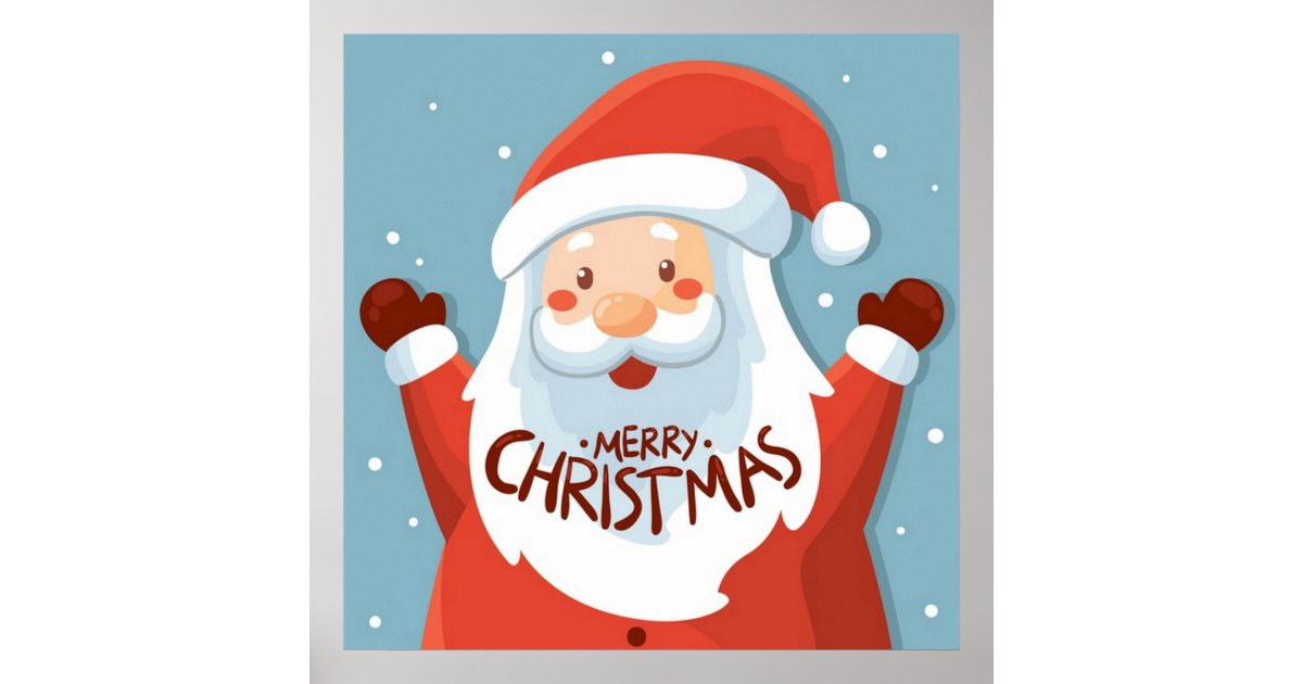 Merry Christmas Santa Poster | Zazzle