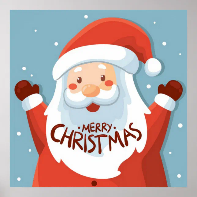 Merry Christmas Santa Poster | Zazzle