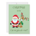 Merry Christmas Santa Reindeer Face Mask 2020 Holiday Card | Zazzle