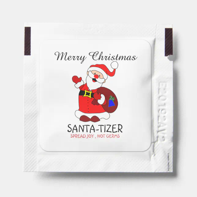 Merry Christmas Santa-tizer Spread Joy Not Germs Hand Sanitizer Packet ...
