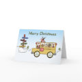 Merry Christmas School Bus Holiday Card | Zazzle