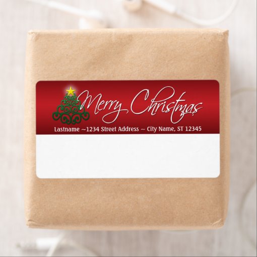 Merry Christmas Shipping Labels | Zazzle