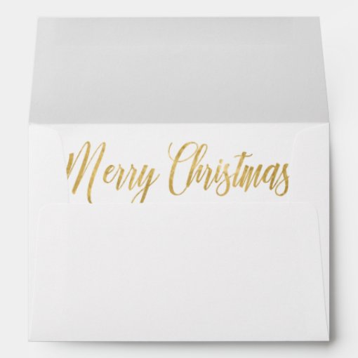 Merry Christmas Simple Elegant Gold Envelope | Zazzle
