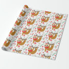 Hanging around sloth fun Holiday Wrapping Paper | Zazzle.com