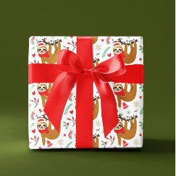 Merry Christmas Sloth | Holidays Wrapping Paper | Zazzle