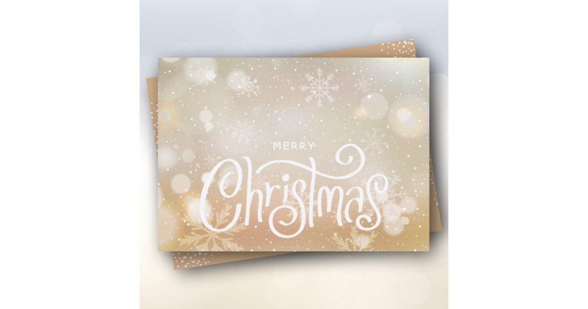 Merry Christmas Snowflakes Flat Holiday Card | Zazzle