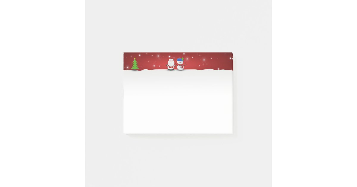 Merry Christmas Snowman and Santa Post-it Notes | Zazzle