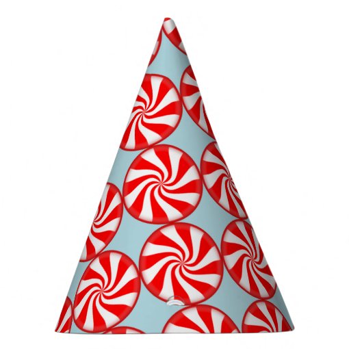 Merry Christmas Spearmint swirl peppermint Candy Party Hat | Zazzle