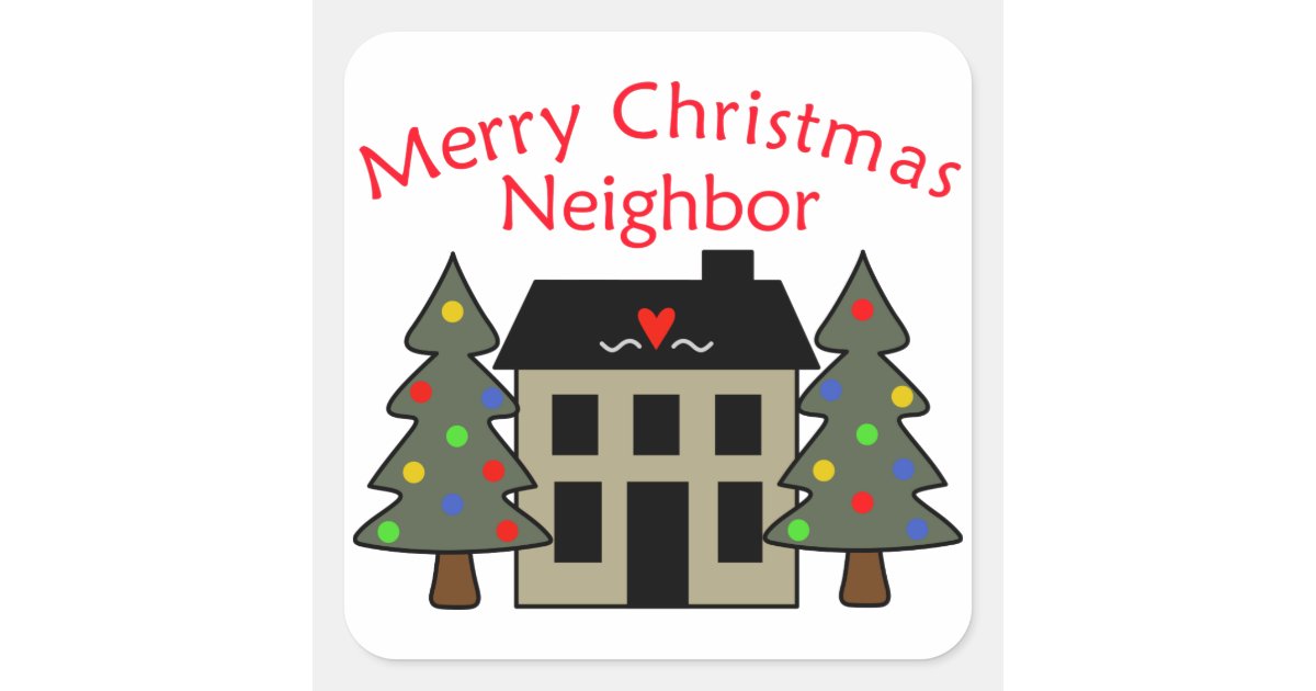 Merry Christmas Square Sticker | Zazzle
