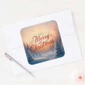 Merry Christmas Square Sticker | Zazzle