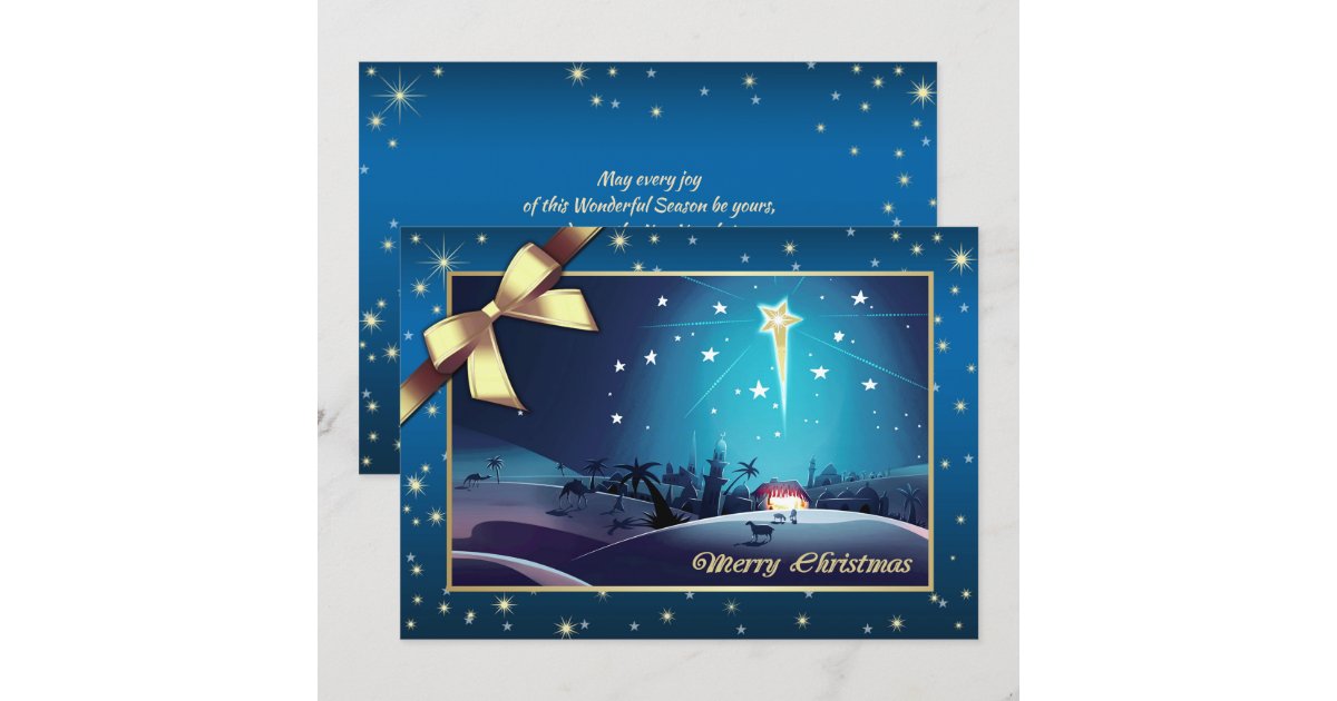 Merry Christmas. Star of Bethlehem Holiday Card | Zazzle