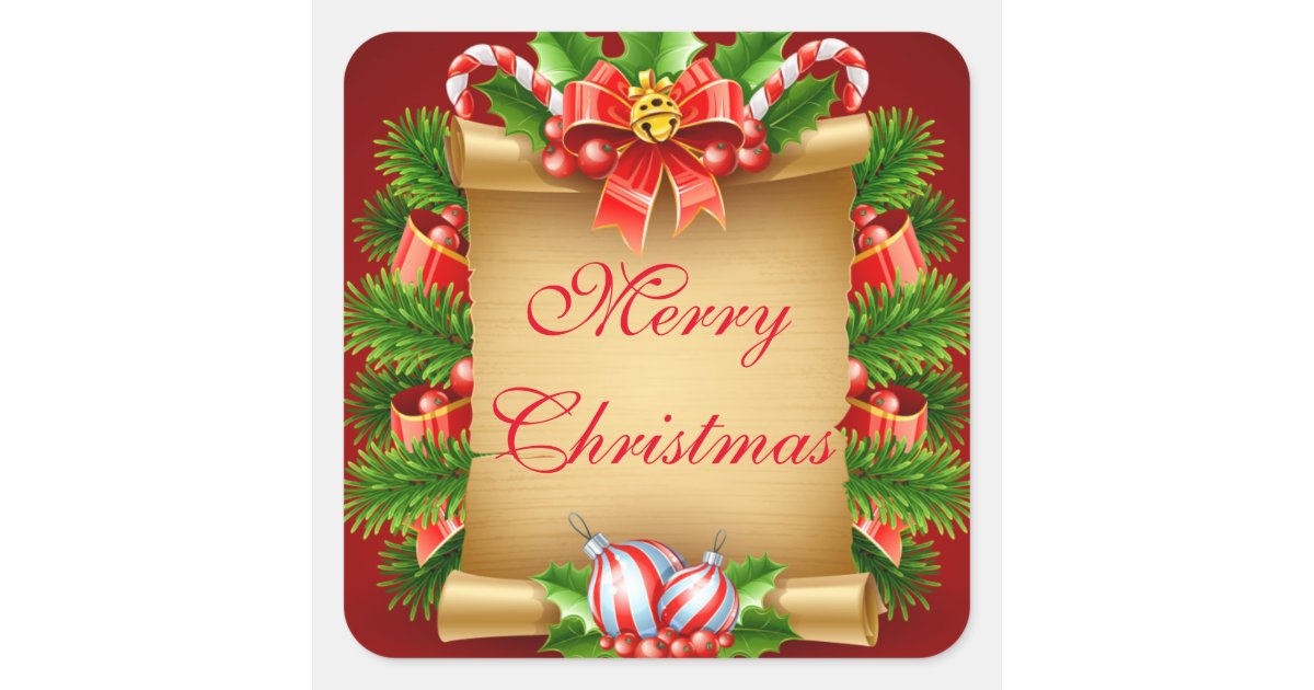 Merry Christmas Stickers | Zazzle