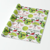 Merry Christmas Tennis Ball Santa Wrapping Paper | Zazzle