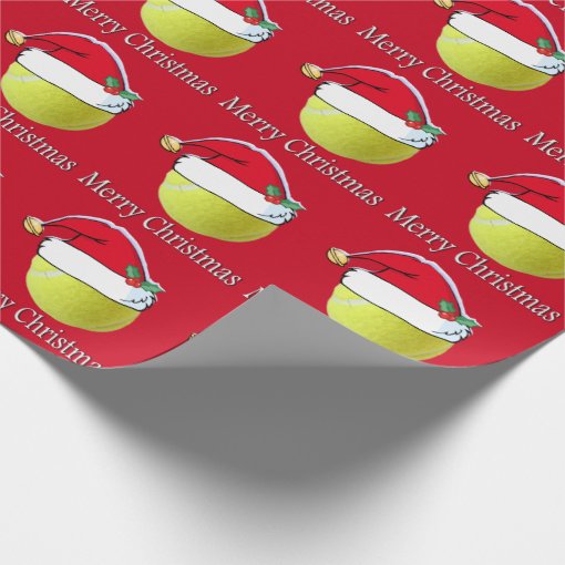 Merry Christmas Tennis Ball Santa Wrapping Paper | Zazzle