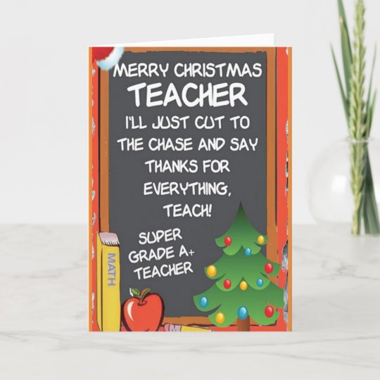 MERRY CHRISTMAS TO MY SUPER ***TEACHER*** HOLIDAY CARD | Zazzle.com
