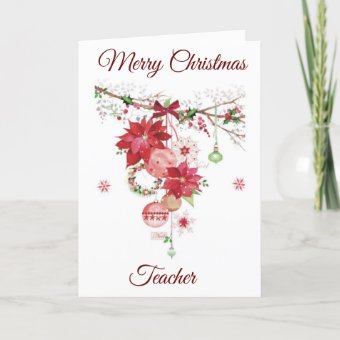 MERRY CHRISTMAS TO **TEACHER** HOLIDAY CARD | Zazzle