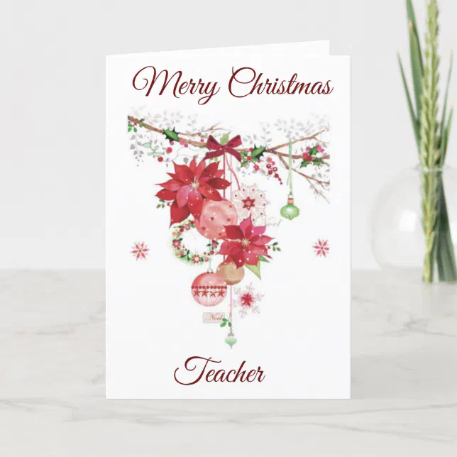MERRY CHRISTMAS TO **TEACHER** HOLIDAY CARD | Zazzle