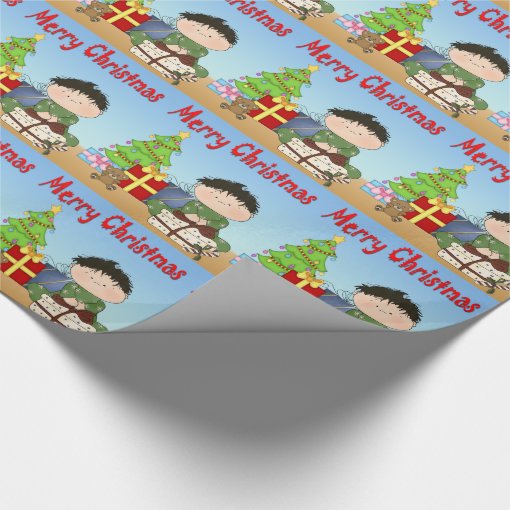 Merry Christmas Toddler Boy Wrapping Paper | Zazzle