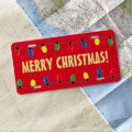 Merry Christmas tree lights car license plate | Zazzle