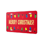 Merry Christmas tree lights car license plate | Zazzle