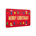 Merry Christmas tree lights car license plate | Zazzle