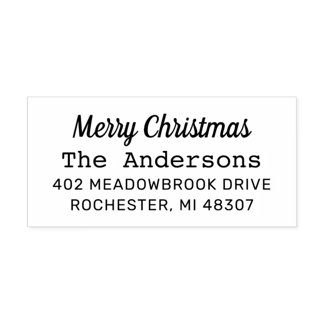 Merry Christmas Typewriter Custom Return Address Self-inking Stamp | Zazzle Merry Christmas Typewriter Custom Return Address Self-inking Stamp | Zazzle