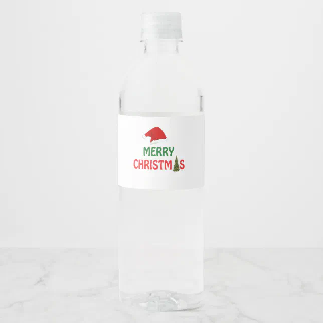 Merry Christmas Water Bottle Label | Zazzle