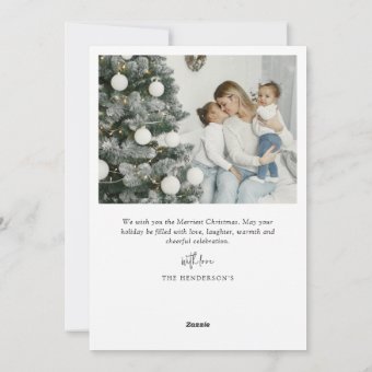 Merry Christmas Watercolor Bauble Photo Holiday Card | Zazzle