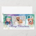 Merry Christmas Watercolor Collage Family Photo Holiday Card | Zazzle