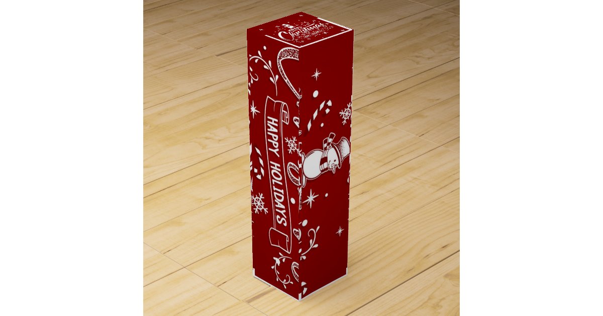 Merry Christmas Wine Gift Box | Zazzle