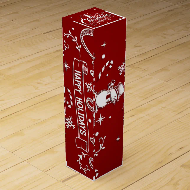 Merry Christmas Wine Gift Box | Zazzle