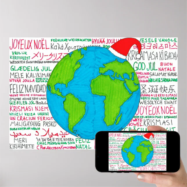 Merry Christmas World Languages Poster | Zazzle
