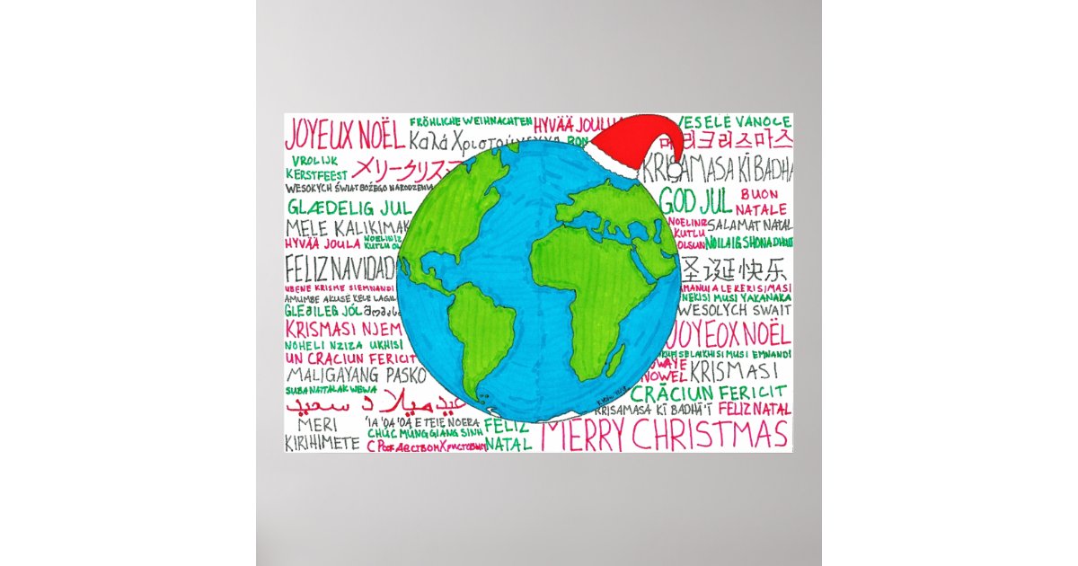 Merry Christmas World Languages Poster | Zazzle