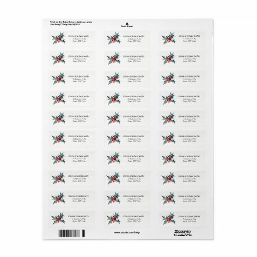 Merry Christmas xmas holiday return address labels | Zazzle