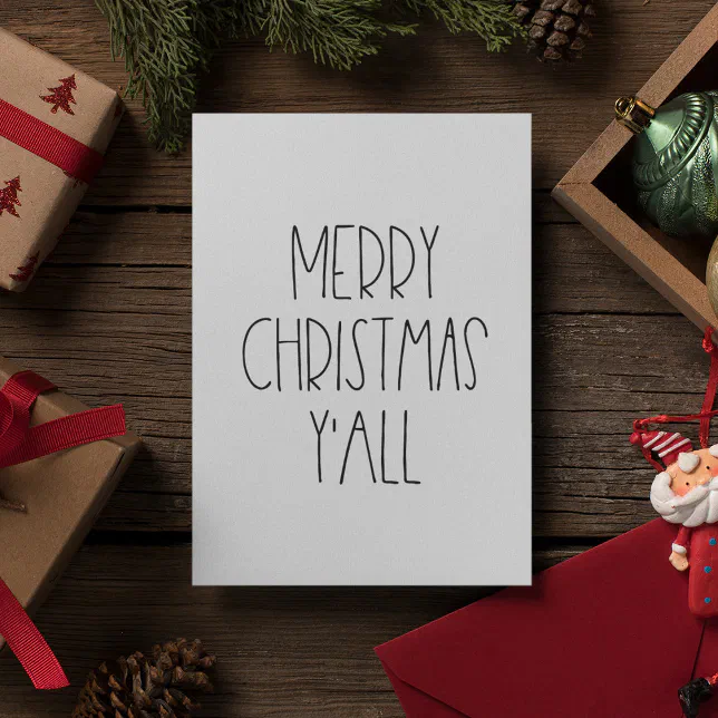 Merry Christmas y'all Holiday Card | Zazzle