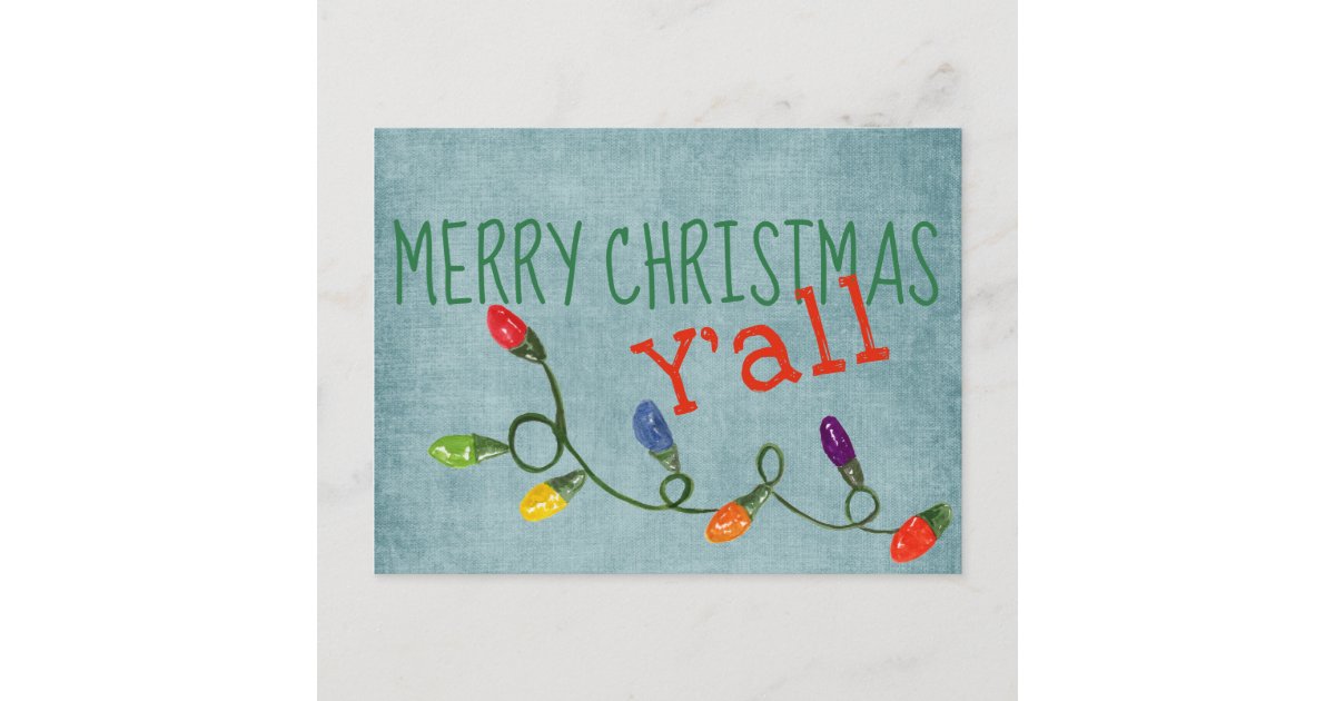 Merry Christmas Y'All Postcard | Zazzle