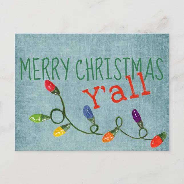 Merry Christmas Y'All Postcard | Zazzle