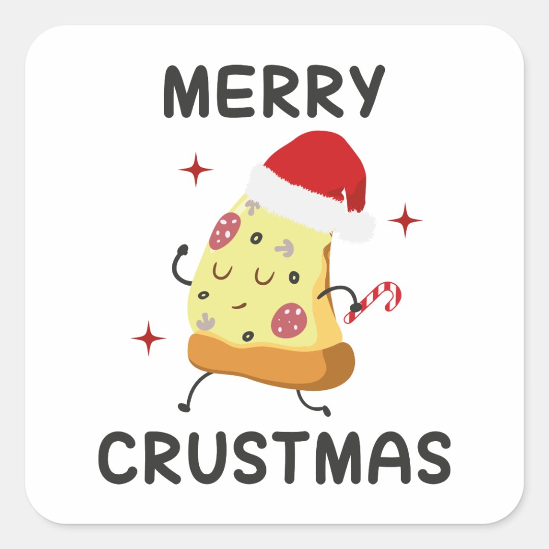 Merry Crustmas Square Sticker | Zazzle